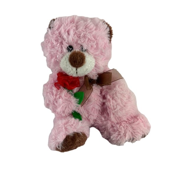 Hugfun | Toys | Hugfun Pink Teddy Bear Holding Rose Neck Ribbon ...